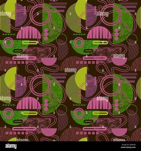 Summer Abstract Geometric Seamless Pattern For Wallpaper And Fabrics And Textiles And Packaging