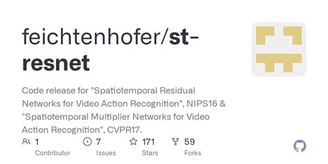 Github Feichtenhofer St Resnet Code Release For Spatiotemporal