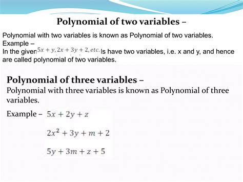 Polynomials For Class 9th Pptx