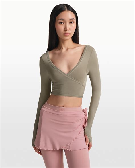 Nikeskims Stretch Knit Womens Long Sleeve Wrap Top Nike Au