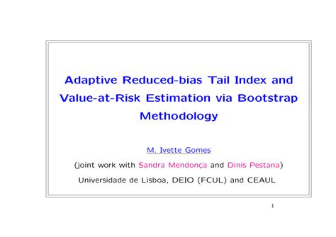 Pdf Adaptive Reduced Bias Tail Index And Value At Risk Estimation Via