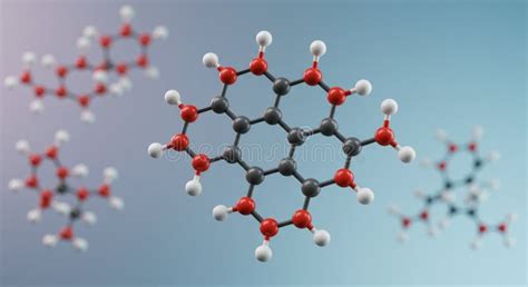Computer Generated Depiction Of A Molecular Structure Against A Gradient Stock Illustration