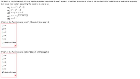 Solved For Each Of The Following Functions Decide Whether