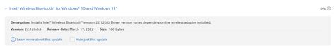 Issues Downloading Intel Wireless Bluetooth Driver 22 120 0 3 R Intel
