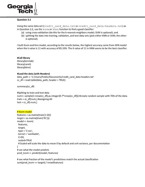 Hw 2 Question 3 Question 3 1 Using The Same Data Set Creditcard