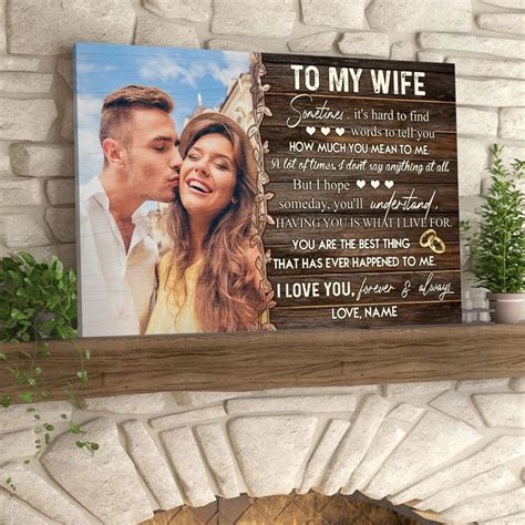 Poster Wife Romantic Anniversary Its Hard To Find Words Personalized