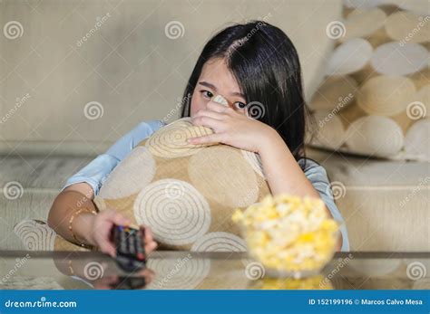 Young Beautiful And Scared Asian Japanese Teenager Woman In Fear