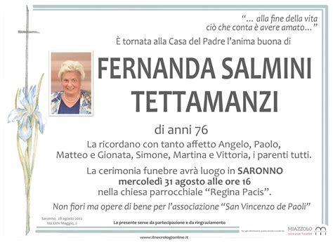 Fernanda Salmini Necrologi Online E Annunci Funebri
