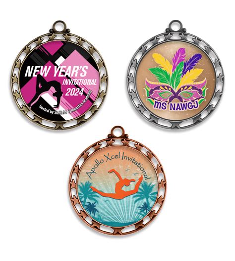 Engraved Shield Medals Crown Awards Custom Gymnastics Medals 2 14
