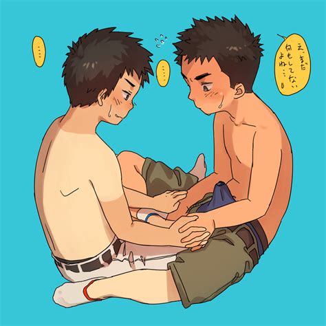 Rule 34 2boys Blush Brown Hair Bulge Erection Full Body Male Only