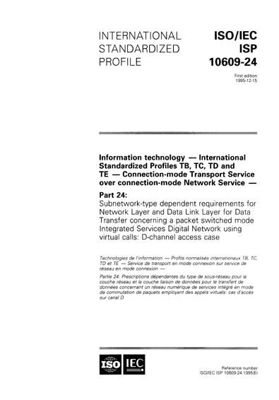 ISO IEC ISP 10609 24 1995 Information Technology International Standardized Profiles TB TC