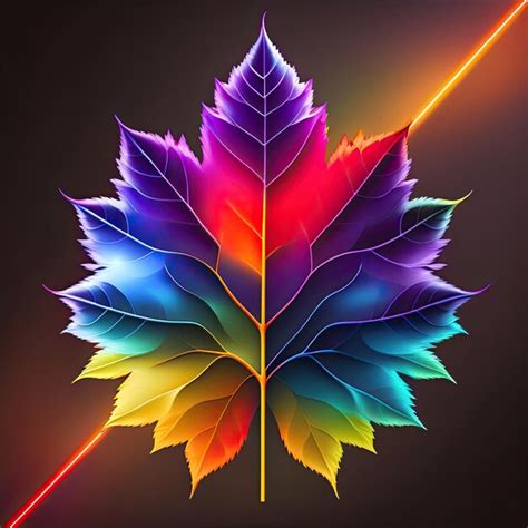 Premium Ai Image Colorful Maple Leaf
