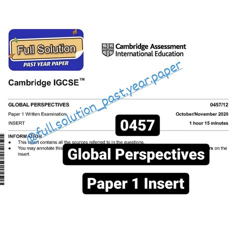 Cambridge Igcse 0457 Global Perspectives Past Year [question Paper Mark Scheme] Shopee Malaysia