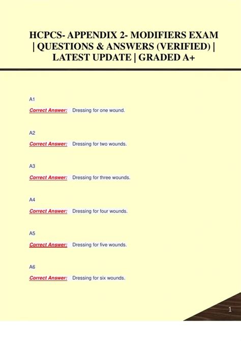 Hcpcs Appendix 2 Modifiers Exam Questions And Answers Verified Latest Update Graded A