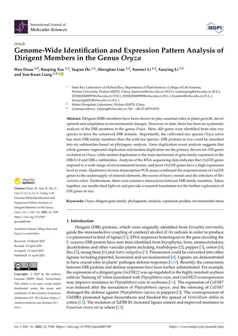 pdf genome wide identification and expression pattern analysis of