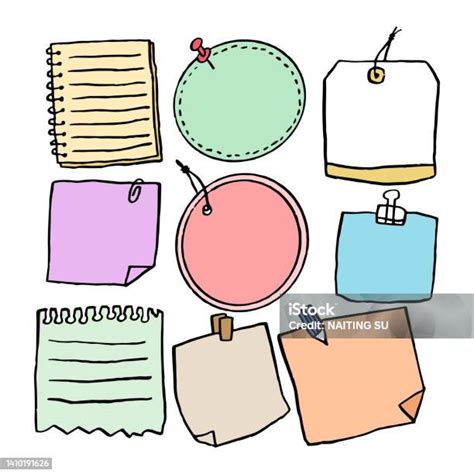 고립 된 배경에 다른 메모 용지 세트 벡터 일러스트레이션 갈색에 대한 스톡 벡터 아트 및 기타 이미지 갈색 공란 그래피티