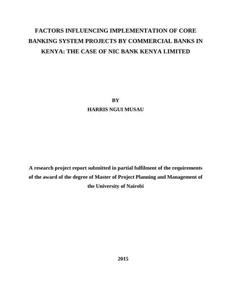Pdf Factors Influencing Implementation Of Core Banking System