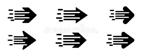 Set Of Speedy Arrows Vector Icons Fast Motion Arrow Move Effect