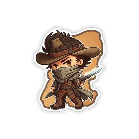 Chibi Gunslinger Male 1 Unique Kiss Cut Sticker Designs Stand Out With Our Custom Stickers