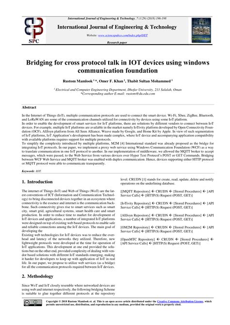 Pdf Bridging For Cross Protocol Talk In Iot Devices Using Windows Communication Foundation