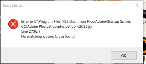 error in startup script line 2798 no matching c adobe community