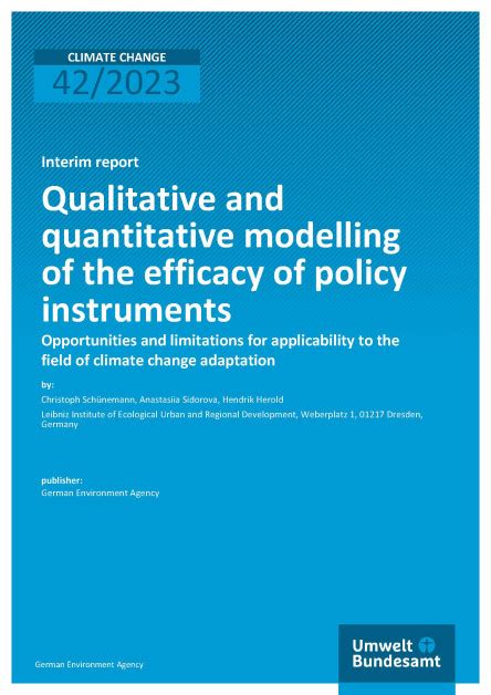 Qualitative And Quantitative Modelling Of The Efficacy Of Policy Instruments Umweltbundesamt