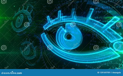 Digital Surveillance Concept With Spying Eye Symbol Stock Illustration Illustration Of