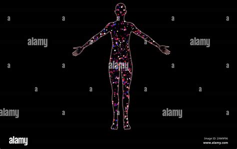 Human Body Filled With Particles Ultrafine Particles Inside Human Body