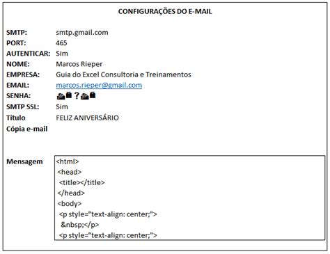 Enviar E Mail Excel Vba Planilha De Aniversário Para Download