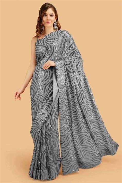 Party Wear Georgette Sequence Saree Size Full At ₹ 999piece In Surat