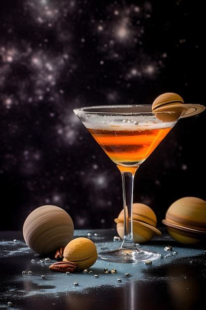 Premium Ai Image Cocktail Inspired By The Planet Saturn