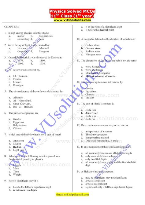 PDF Physics First Year Fsc Solved MCQs DOKUMEN TIPS