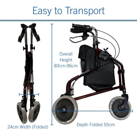 Tri Walker Easy Fold Only 45kg Walking Frame Mobility Plus Nz
