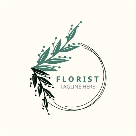 Florist Logo Beautiful Floral Leaf And Flower Vector Art Icon Graphic