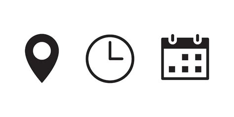 Date Time Location Icons Vectors And Illustrations For Free Download