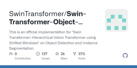 Swin Transformer Object Detection README Md At Master SwinTransformer