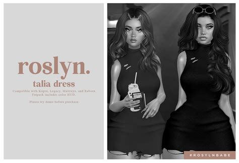 Second Life Marketplace Roslyn Talia Dress Demo