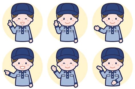 Premium Vector Male Postman Pose Set 03