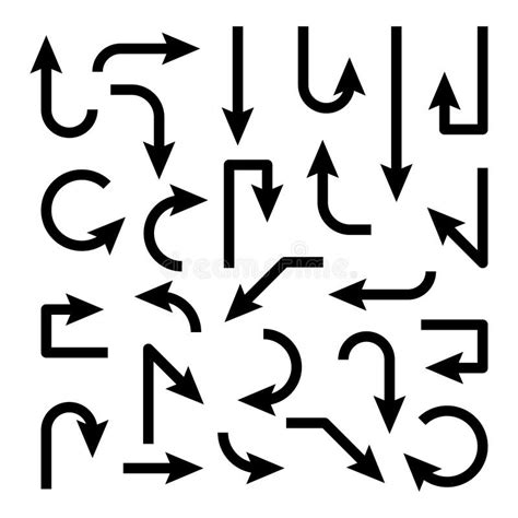 Black Arrows Set On White Background Arrow Cursor Icon Vector Pointers Collection Back Next