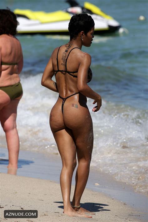 Teyana Taylor Wears A Sheer Thong Bodysuit At The Beach In Miami Aznude