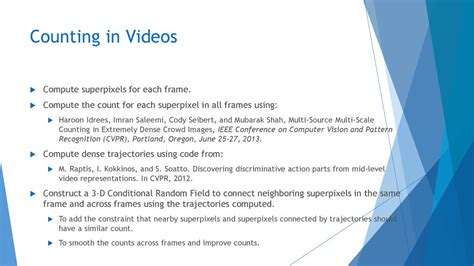 counting in high density crowd videos ppt download