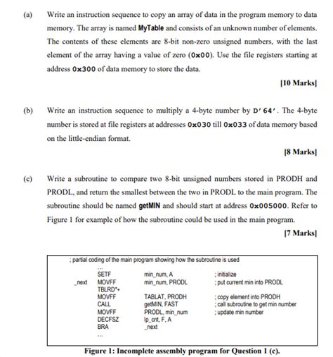 A Write An Instruction Sequence To Copy An Array Of