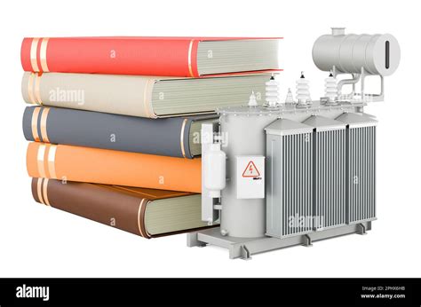 Books With Transformer Oil 3d Rendering Isolated On White Background