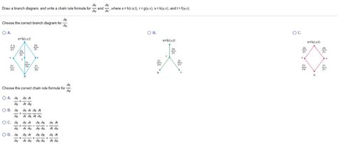 solved draw a branch diagram and write a chain rule formula