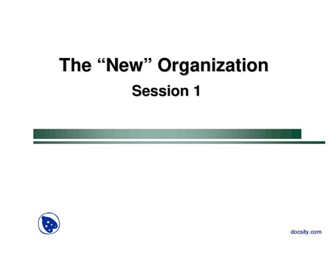The New Organisation Organizational Behaviour Lecture Slides Docsity