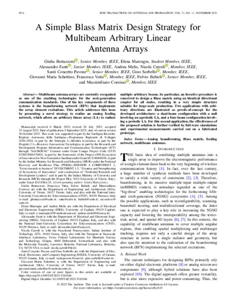 Pdf A Simple Blass Matrix Design Strategy For Multibeam Arbitrary