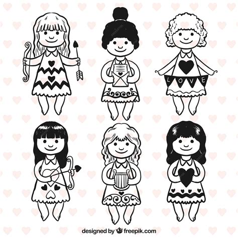 Doll Black And White Clipart