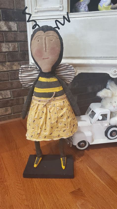 Ms Bee 2022 Art Dolls Cloth Primitive Doll Patterns Honey Bee Decor