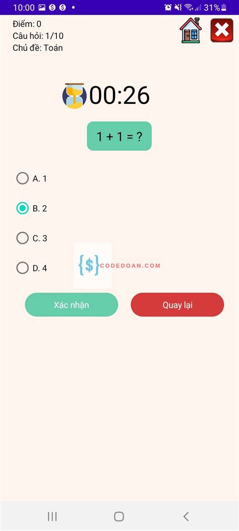 app android quiz thi trắc nghiệm full chức năng sử dụng java csdl