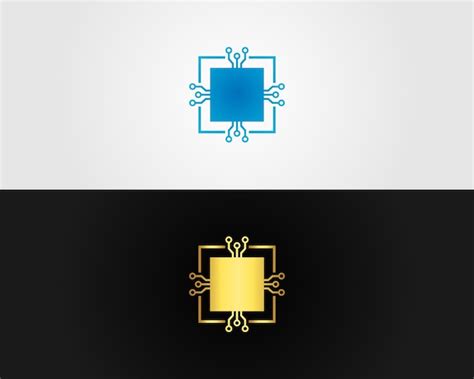 Premium Vector Processor Circuit Technology Logo Design Concept
